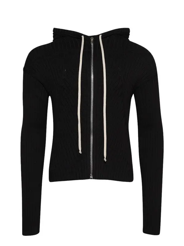 Rick Owens Zipped Hoodie Sweater - Black