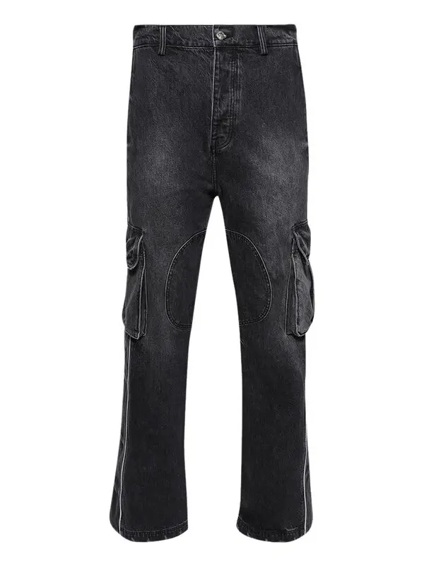 NAHMIAS Logo Track Cargo Pants - Dark Wash
