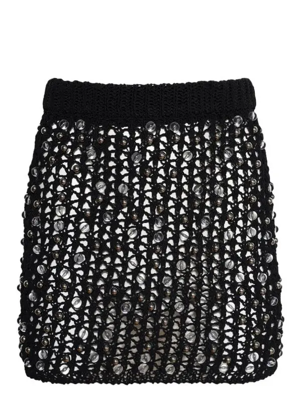 Coperni Beaded Knit Skirt - Black