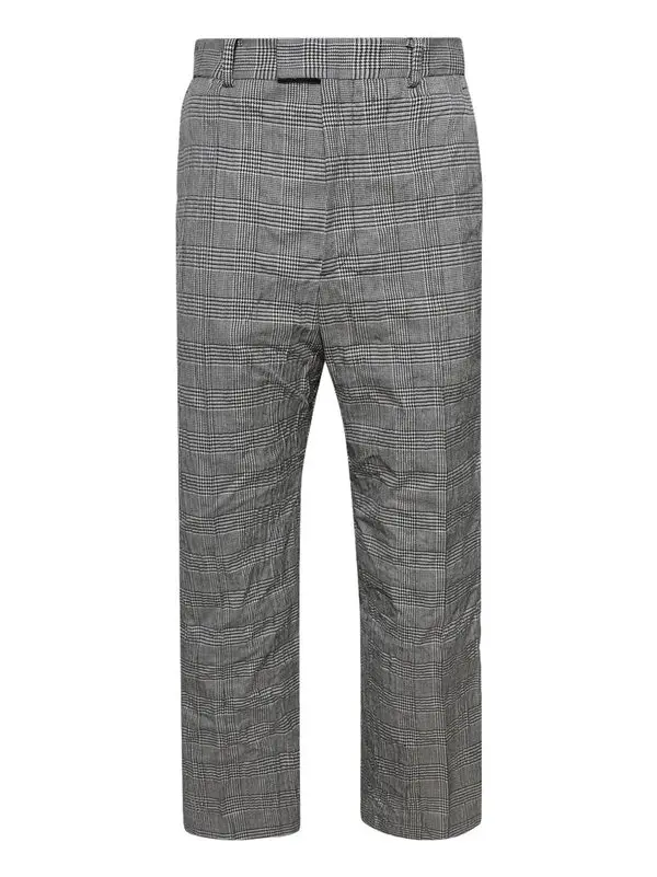 Vetements Metalized Wrinkled Tailored Trousers - Grey Check