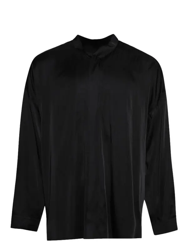 Rick Owens Oversized Snap Collar Faun Shirt - Black