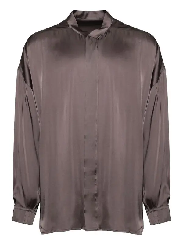 Rick Owens Oversized Snap Collar Faun Shirt - Dust