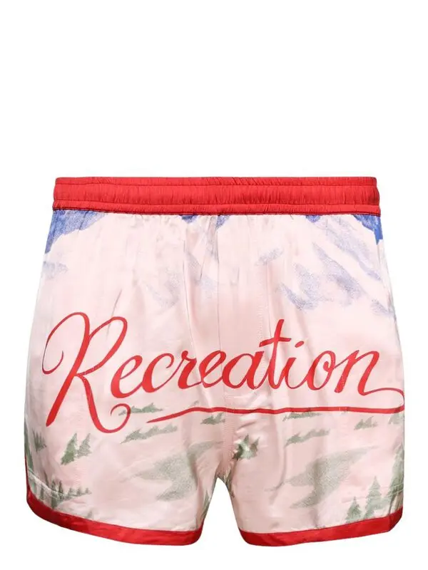 BODE Postcard Gym Shorts - Pink