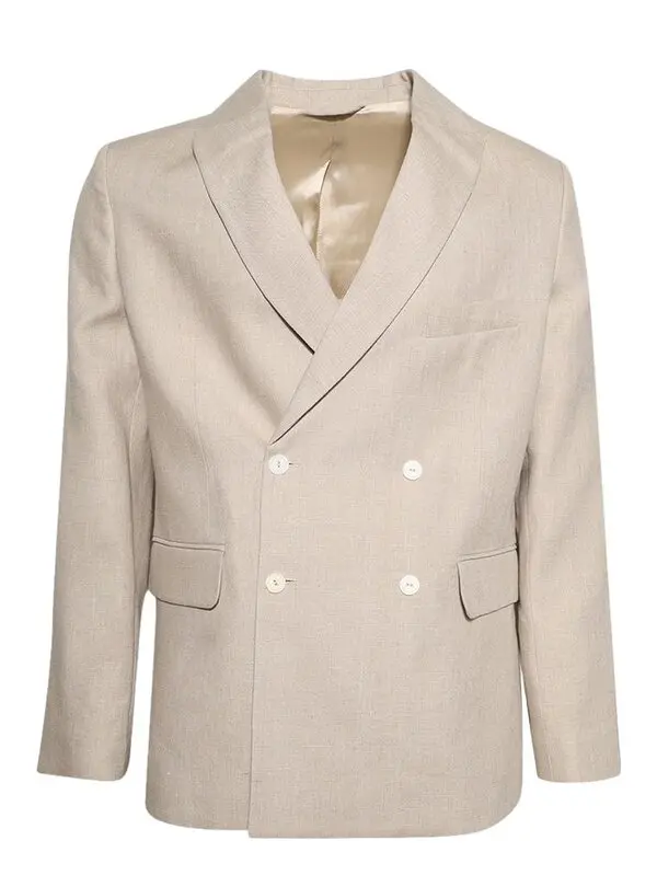 BODE Lightweight Double-breasted Suit Jacket - Wheat