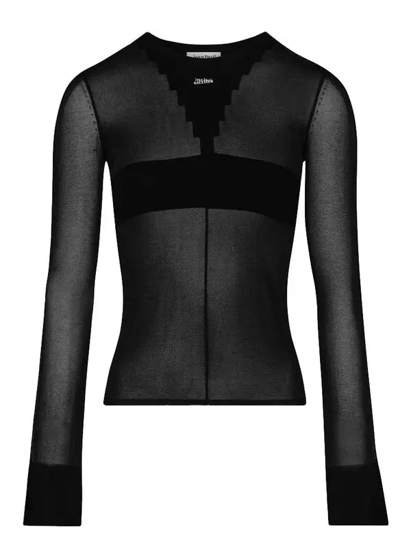 Jean Paul Gaultier Sheer Knitted Pullover - Black