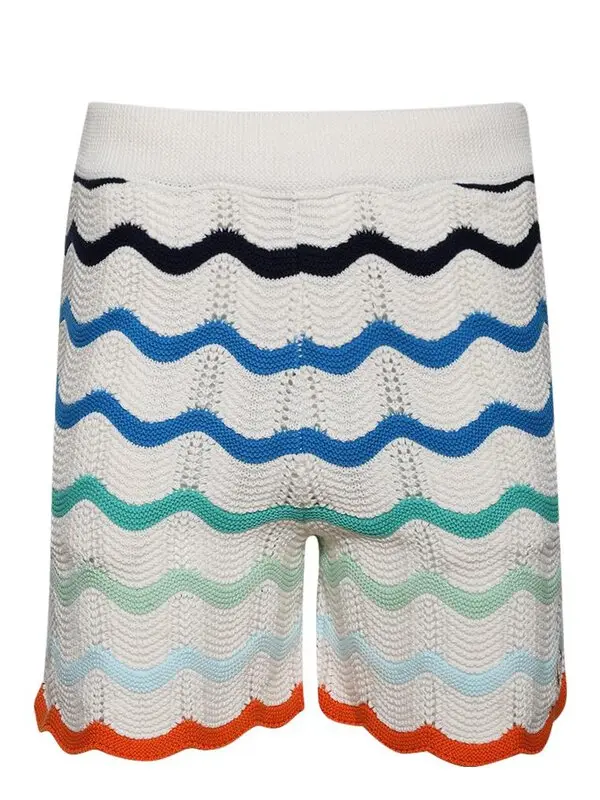 Casablanca Gradient Wave Texture Shorts - Multicolor