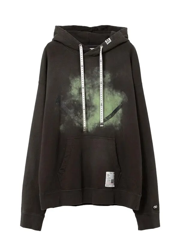Mihara Yasuhiro Smiley Face Printed Hoodie - Black