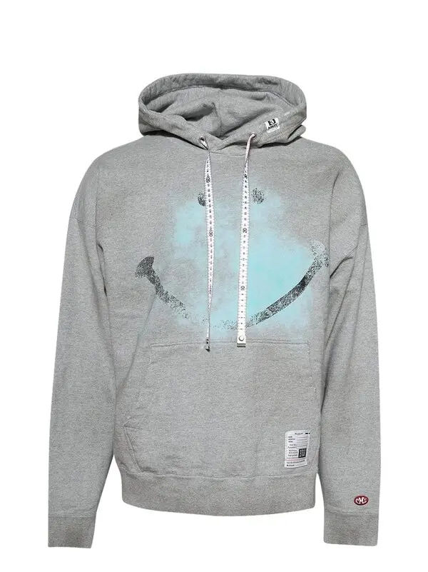 Mihara Yasuhiro Smiley Face Printed Hoodie - Grey