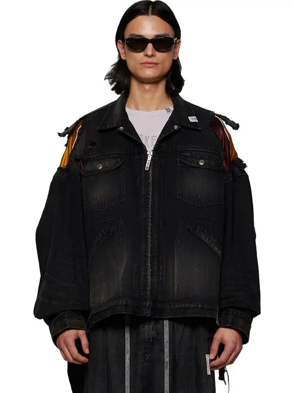Mihara Yasuhiro Double Layered Denim Jacket - Black