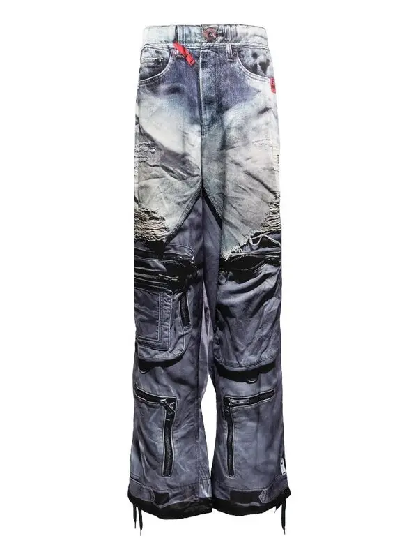 Mihara Yasuhiro T.a.t.a Trompe-l'oeil Parachute Pants - Navy