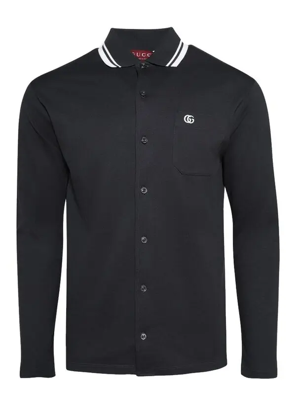 Gucci Long Sleeve Polo Shirt - Anthracite