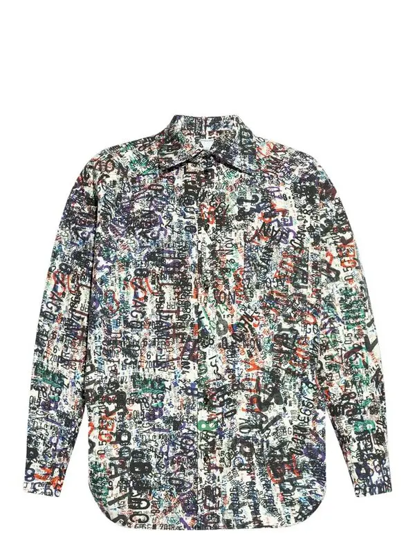 Bottega Veneta Cotton Wool Memory Print Shirt - Chalk