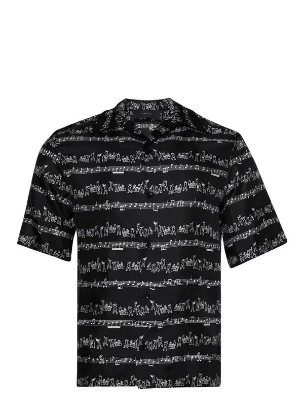 Amiri Jazz Band Bowling Shirt - Black