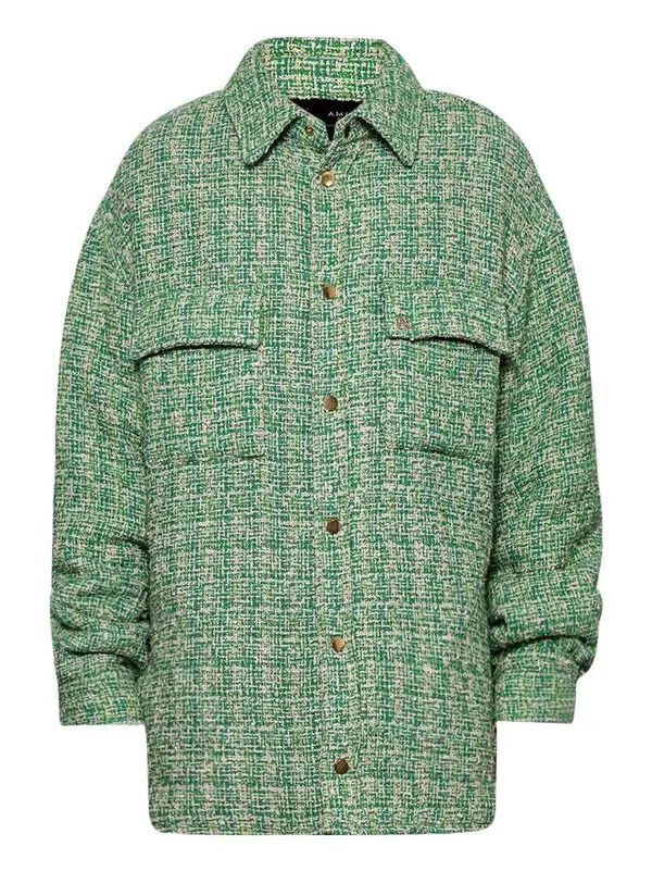 Amiri Boucle Padded Overshirt - Palm Green