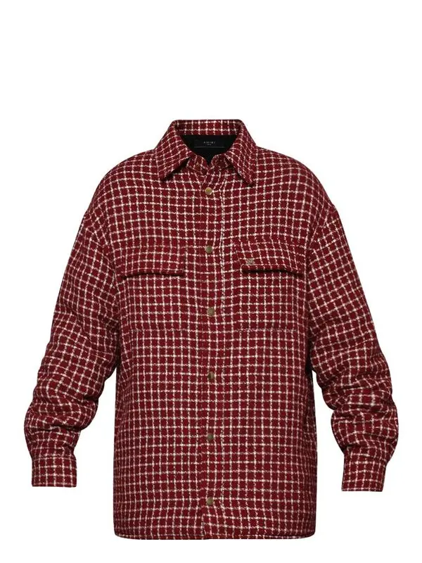 Amiri Boucle Padded Overshirt - Deep Red