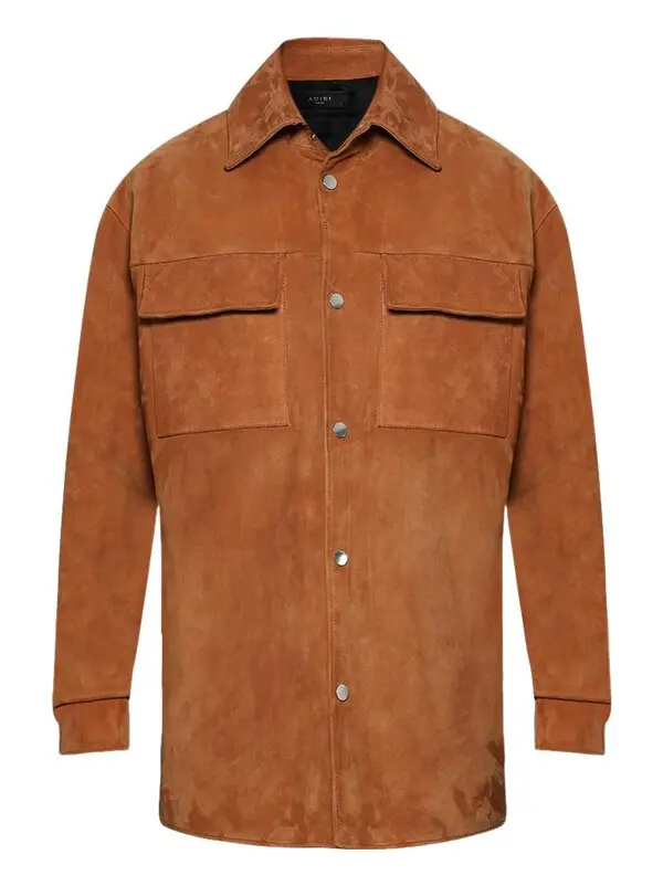 Amiri Quad Suede Overshirt - Golden Coast