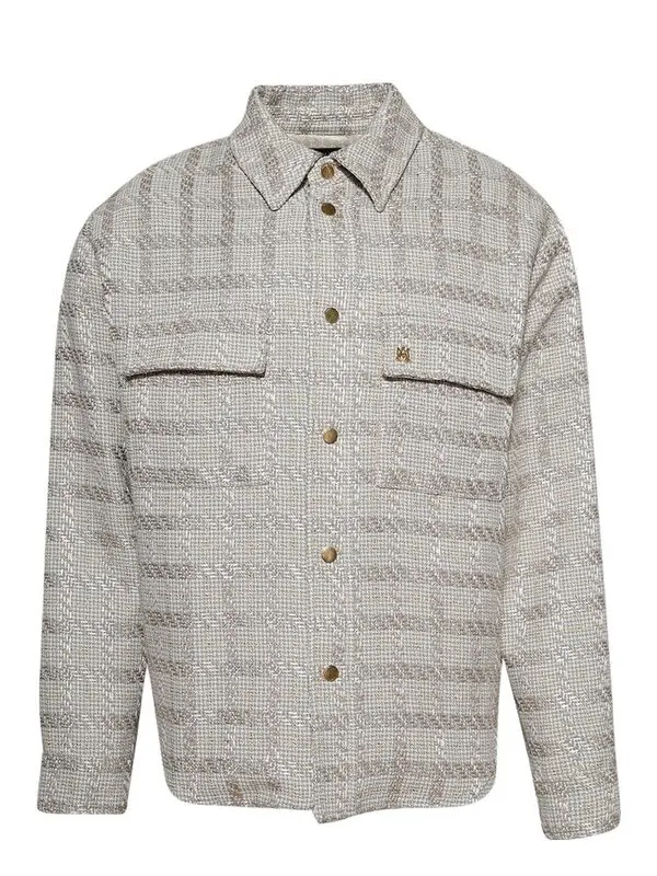 Amiri Check Boucle Padded Overshirt - Pale Mint