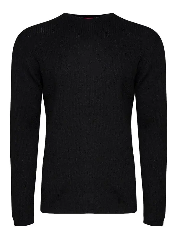 THE ELDER STATESMAN Heavy Delicash Crew Sweater - Black