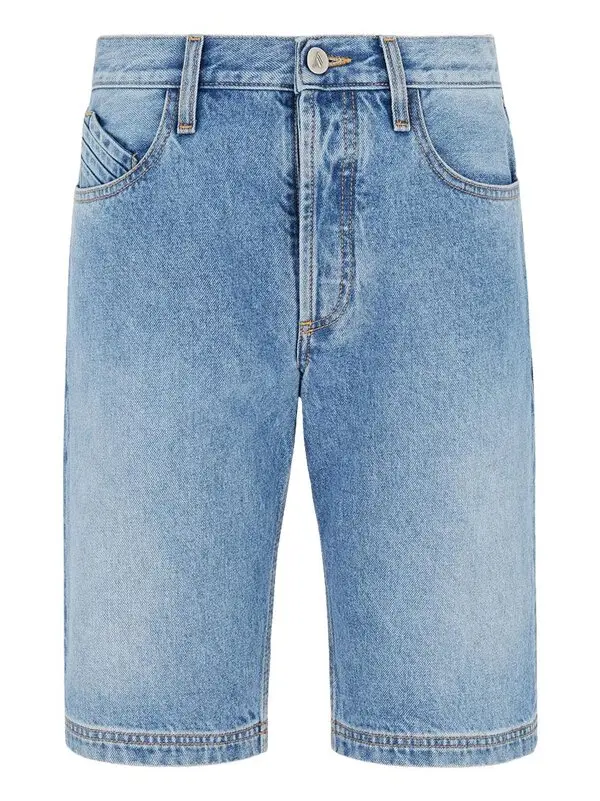 Attico Boyfriend Denim Shorts - Blue