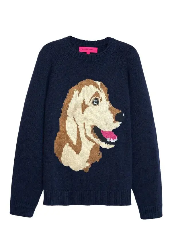 THE ELDER STATESMAN Retriever Raglan Sweater - Navy