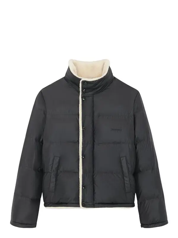 Saint Laurent Doudoune Faux Shearling Jacket - Noir