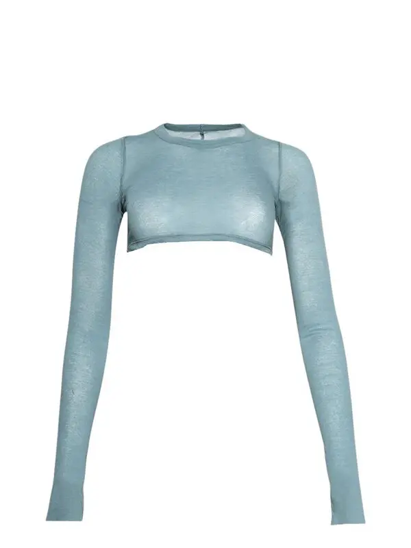 Rick Owens Long Sleeve Crop Top - Mouthwash