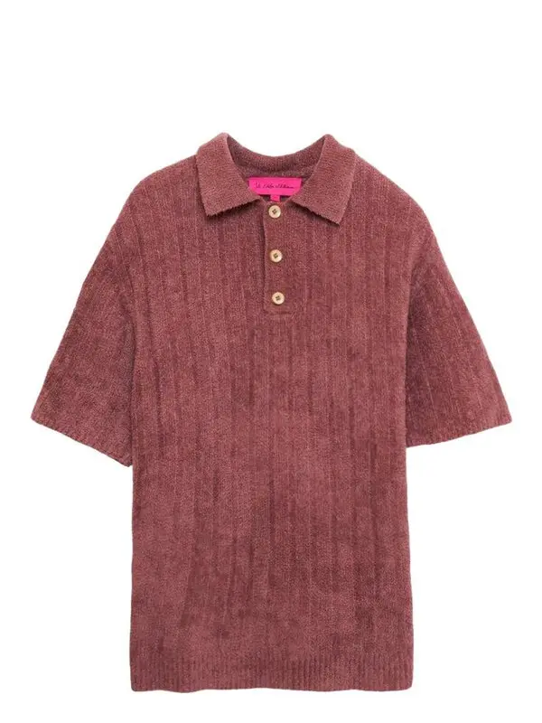 THE ELDER STATESMAN Chenille Rib Polo Shirt - Napa