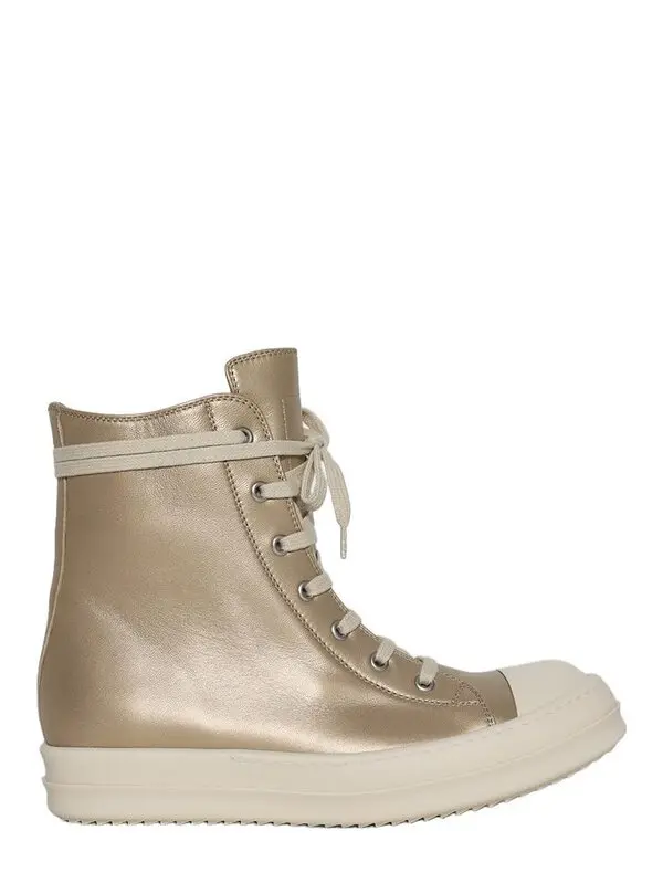 Rick Owens High Top Sneakers - Gold And Milk