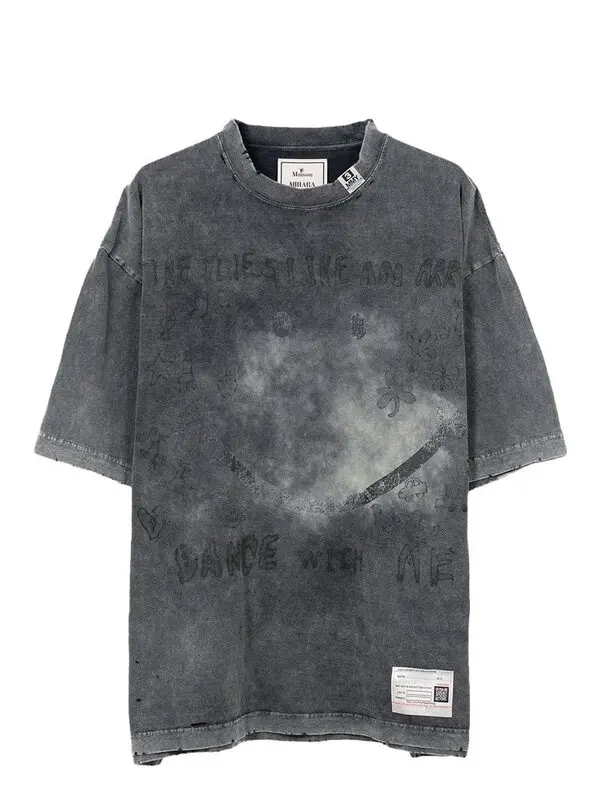Mihara Yasuhiro Bleached Tee - Black