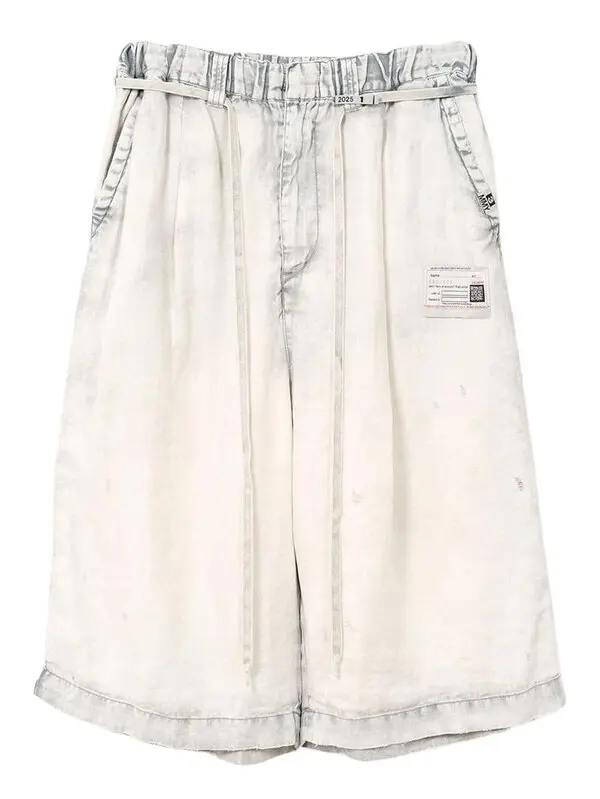 Mihara Yasuhiro Aged Wide Leg Shorts - Light Grey