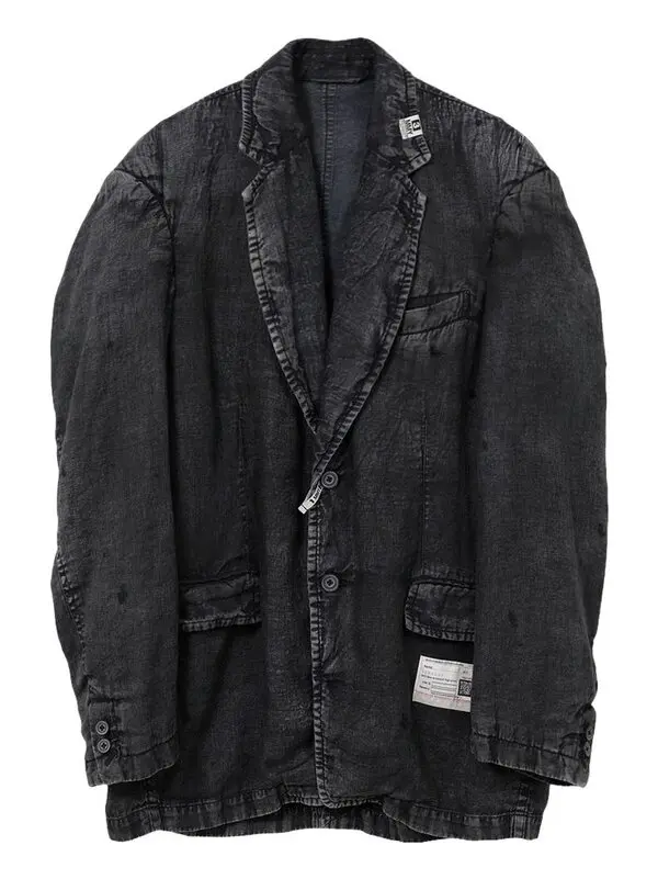 Mihara Yasuhiro Aged Linen Jacket - Black