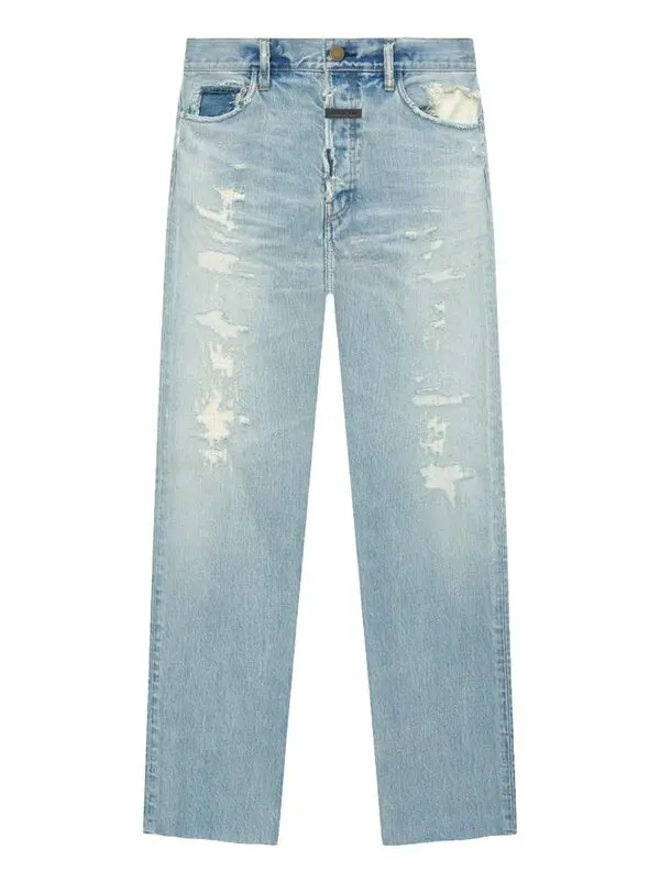 Fear Of God 5 Pocket Straight Leg - Repaired Indigo