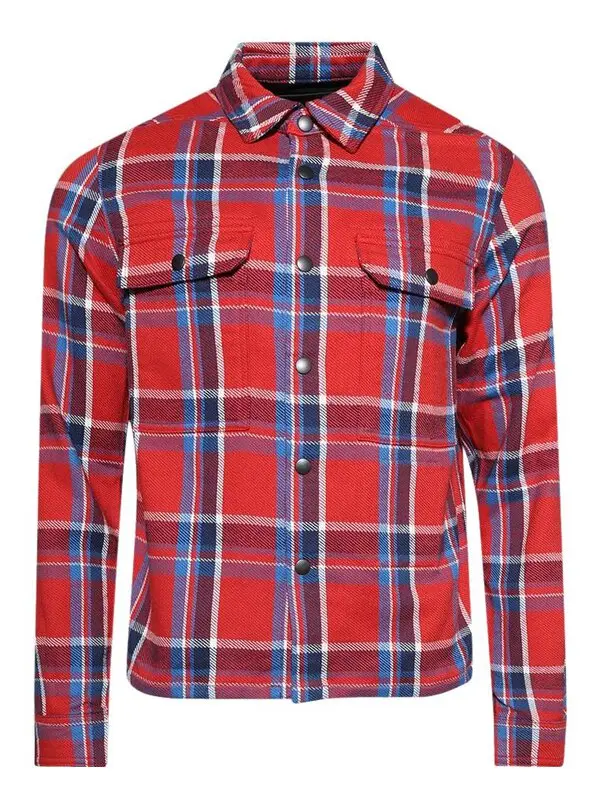 Rick Owens Woven Cropped Outershirt - Red Plaid