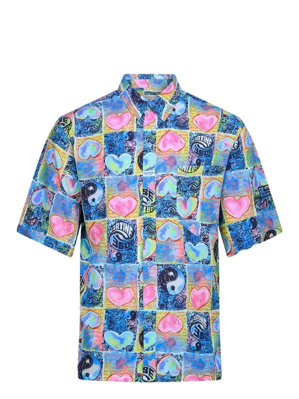 Martine Rose Hearts Boxy Shirt - Blue