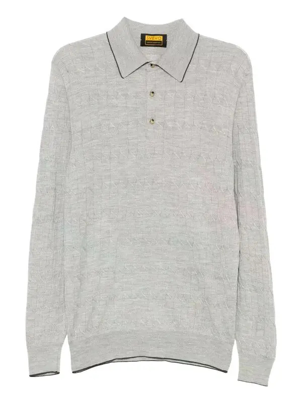 SVEVO Knitted Polo Shirt - Grey
