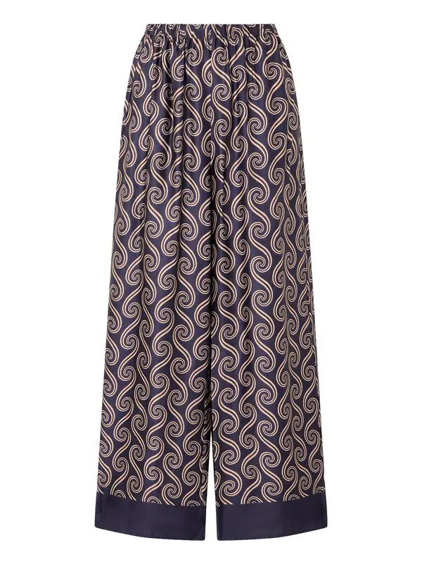Faithfull The Brand Jensen Printed Satin Wide-leg Pants - Blue