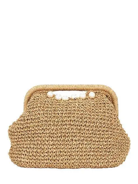 BTB LOS ANGELES Karen Pearl Clutch - Gold