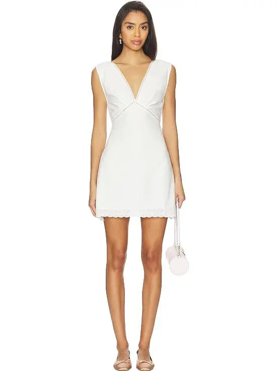 Faithfull The Brand Luna Mini Dress - Julyeta Broderie White