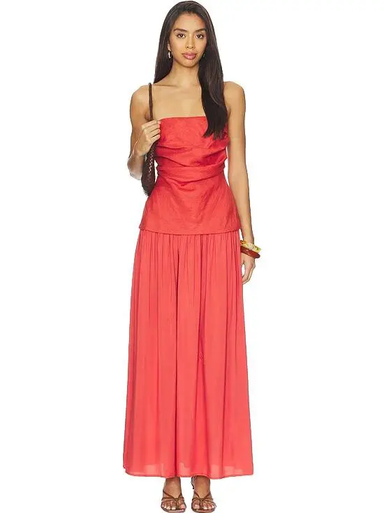 Faithfull The Brand Hedy Maxi Dress - Dusty Tomato