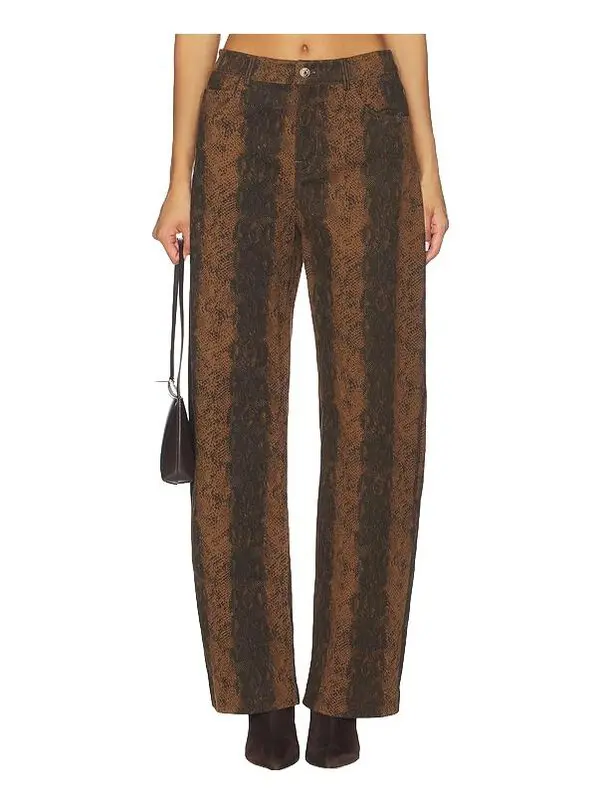 Line & Dot Iggy Pant - Brown Multi