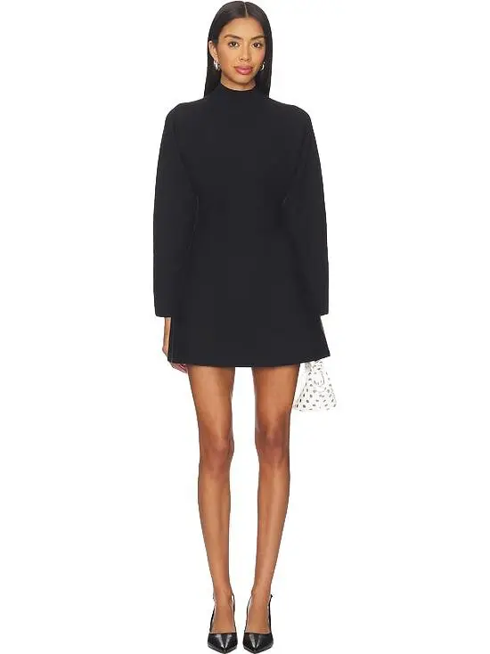 Line & Dot Anzu Peplum Sweater Mini Dress - Black