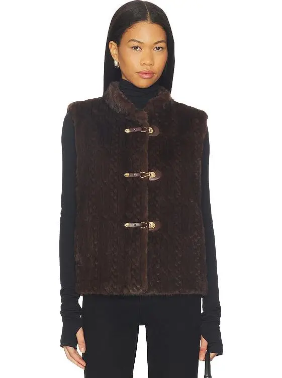 Heartloom Nancy Faux Fur Vest - Coco