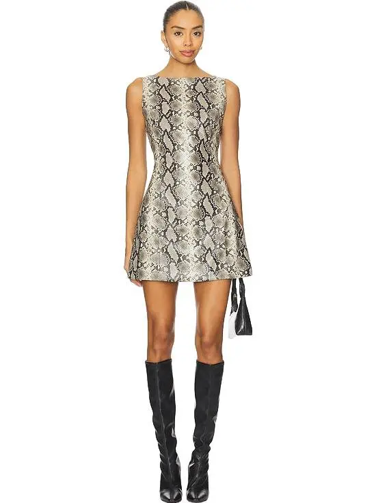 Line & Dot Mini Dress - Python