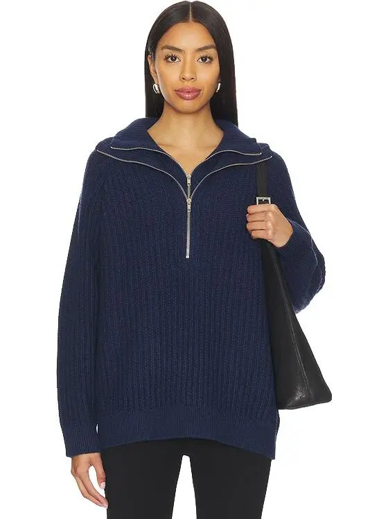Line & Dot Hendrix Quarter Zip Sweater - Navy