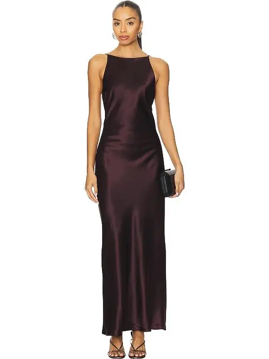 Line & Dot Petrea Maxi Dress - Aubergine