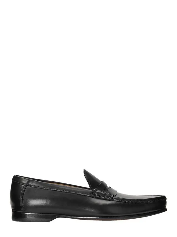 Ralph Lauren Chalmers Burnished Calfskin Penny Loafer - Black