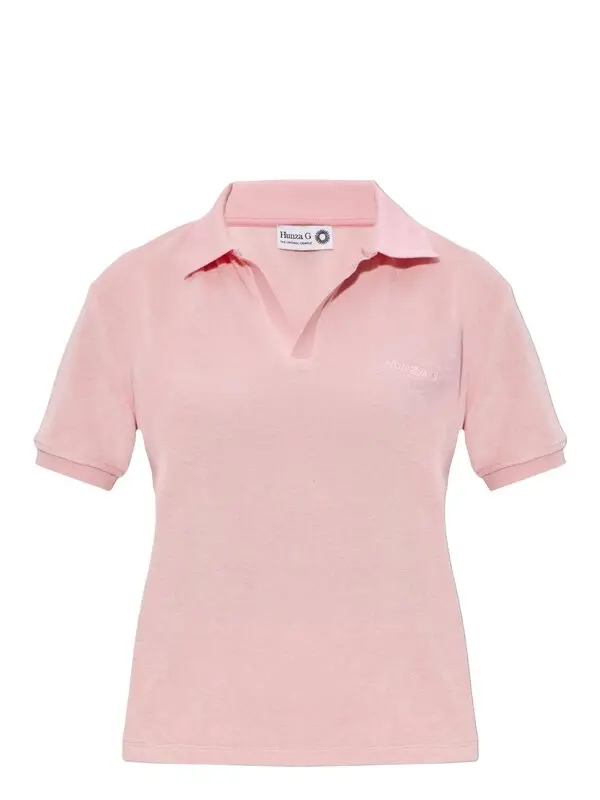 Hunza G Frotte Cotton Polo - Pink