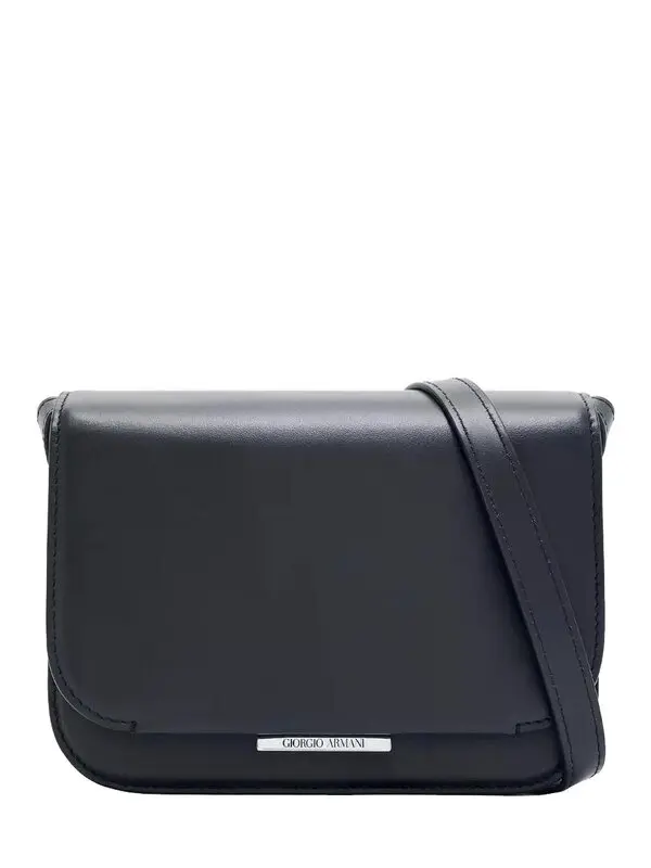 Giorgio Armani Small Leather Crossbody Bag - Black