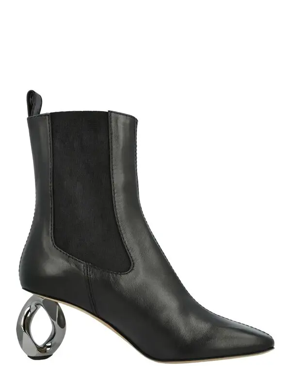 JW Anderson Chain-heel Leather Chelsea Boots - Black