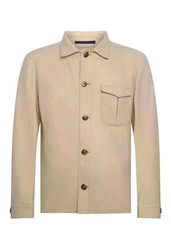 FRANZESE COLLECTION Buttoned Patch-pocket Jacket - Neutrals